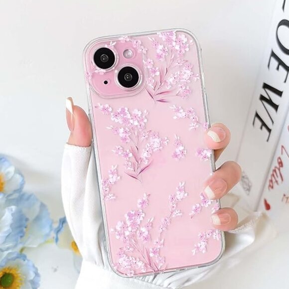 Accessories | Iphone 16 15 14 13 Clear Transparent Cute Pink Flower ...